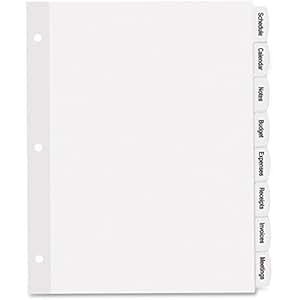 Amazon.com : Avery 14433 Easy Peel White Label Tab Dividers 8-Tab 6/PK ...