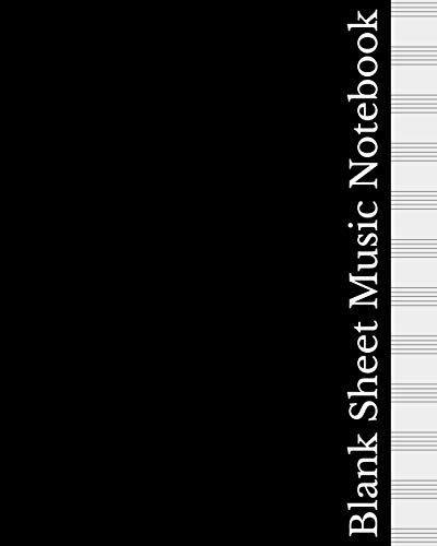 Blank Music Sheet Notebook: Black Cover Music Manuscript Staff Paper ...