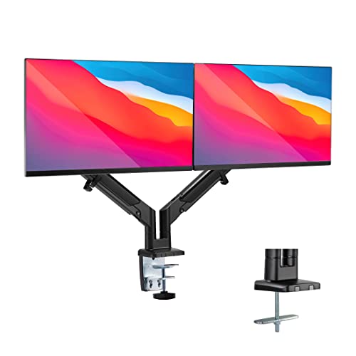 Mount-It! Space Saving Dual Monitor Arm, Fits Two 17" to 32" Screens ...