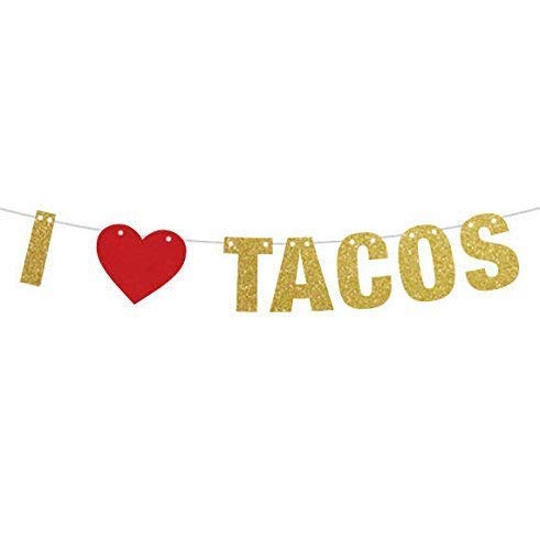 Amazon.com: I heart Tacos Banner, I Love Tacos Banner, Taco Party, Taco ...