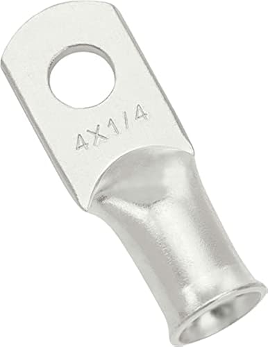 haisstronica 4AWG-1/4 Stud (10pcs) UL Tinned Copper Ring Terminals ...