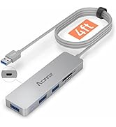 Amazon.com: Aceele USB Hub 3.0 Splitter with 4ft Extension Long Cable Cord [Charging Not ...