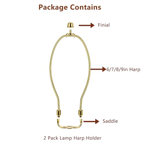 Chrome Plated Lamp Shade Holder 6 Inch Lamp Harp Holders - 2 Pack ...