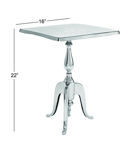 Deco 79 Aluminum Square Accent Table, 22 by 16-Inch Furniture Tables Tables