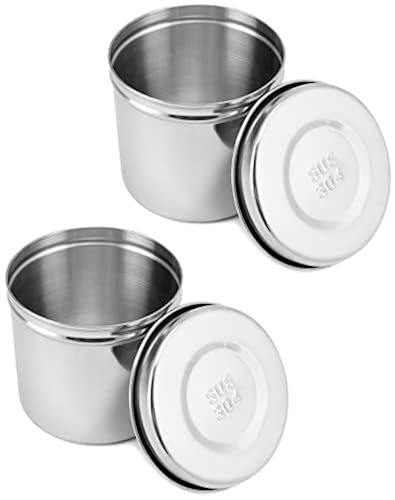 QWORK Stainless Steel Ointment Jar with Lid, 2 Pack Medical Container ...