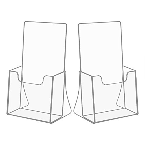 NIUBEE Acrylic Brochure Holder for 4’’ Trifold Pages, 50% Thicker ...