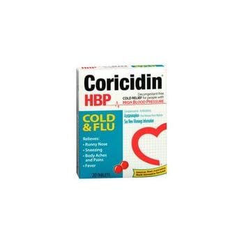 Amazon.com: Coricidin HBP Cold & Flu Tablets, 20 ea (Pack of 6): Health ...
