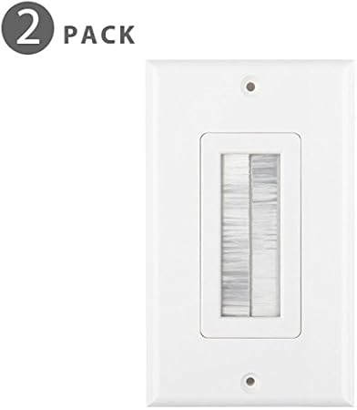 Amazon.com: TNP Brush Wall Plate (2 Pack) - Single Gang Cable Entry ...