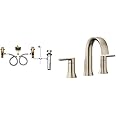 Moen TS6925BN-9000 Doux High Arc Widespread Bathroom Faucet with Valve, Brushed Nickel ...