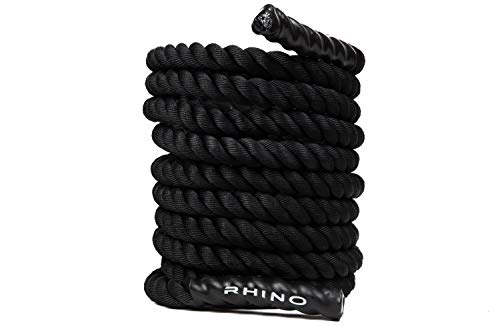 Rhino Fitness Battle Ropes - 1.5" Diameter, 30 ft Length Perfect For ...