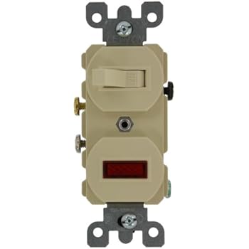 Leviton 5336-I 20 Amp, 120 Volt, Duplex Style Single-Pole/Neon Pilot AC ...