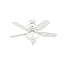 Hunter 28528 Hudson 42-Inch 5-Blade Ceiling Fan, White with White/Light ...