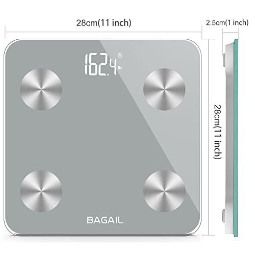 Bmi Scale BAGAIL Smart Body Scale - Bluetooth BMI & Body Fat Analyzer ...