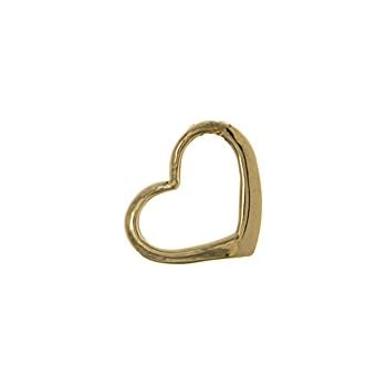 Amazon.com: 14k Yellow Gold Hearts Charm Slide Pendant, Mini Floating ...