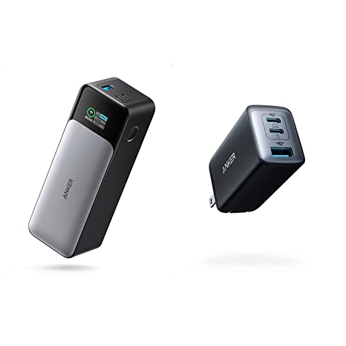 Anker 737 Power Bank (PowerCore 24K), 24,000mAh 3-Port Portable Charger with 140W Output & USB C ...