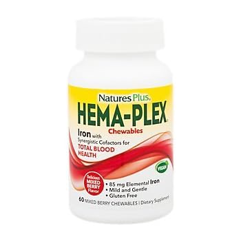 Amazon.com: Natures Plus Hemaplex - 85 mg Chelated Iron, 60 Chewables ...