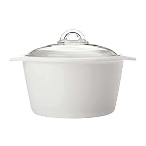 Maxwell & Williams Vitromax Casserole Dish Pot 5L White Glass Ceramic ...