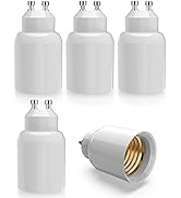 5-Pack Gu10 to E27/E26 Adapter JACKYLED 2 Pin Bayonet(Gu10) Base to Medium Screw(E26/E27) Base ...