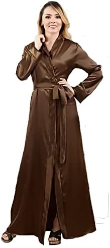 سعر Long Satin Robe Lingerie Brown (XXL) فى مصر | بواسطة امازون مصر ...