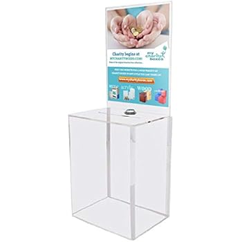Amazon.com : Outdoor Locked Donation Box with Rain Flap for Money ...
