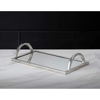 Amazon.com: Elegant Silver Mirror Tray - with Chrome Edging and Handles ...