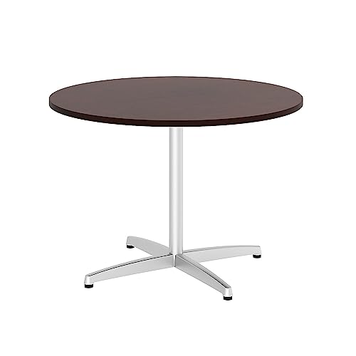 Bush Business Furniture 42W Round Conference Table with Metal Disc Base ...