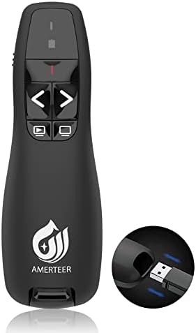 Amerteer Rf 2.4ghz Wireless Ppt Usb Presentation Remote Control Red ...