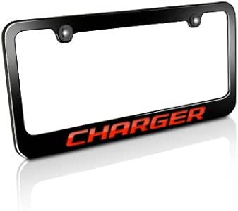 Amazon.com: Dodge Red Charger Black Metal License Plate Frame: Automotive