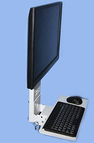SDS iMount-4 White Monitor & Keyboard Wall Mount System, TILT & FOLD-UP ...