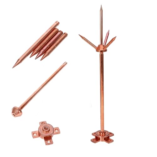 Lightning Rod, Pure Copper Lightning Rod Lightning Three-Pole Spike ...
