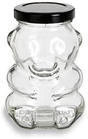 Amazon.com: Nakpunar 1 pcs 9 oz Glass Bear Jars with Black Lid for ...