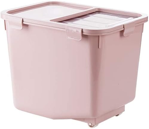 Rice box Health Wheeled Kitchen Rice Bucket 20 Kg Plastic Rice Storage ...
