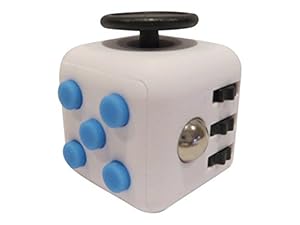 Amazon.com: Fidget Cube Dice Stress and Anxiety Relief White With Blue ...