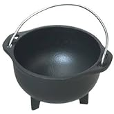 Amazon.com: SWEETBIUTI Cauldron Cast Iron Witch Cauldron with Lid & Handle 0.8L Cast Iron Pot ...