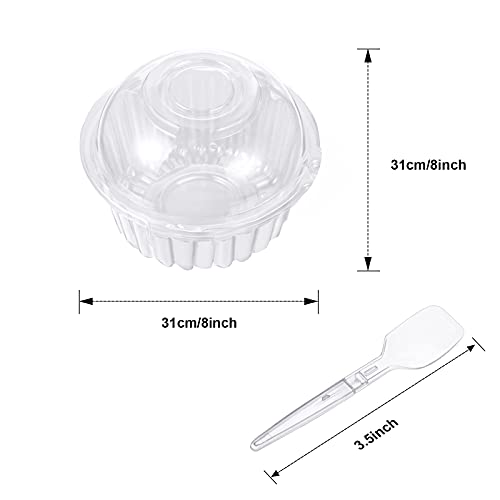 Clear Plastic Individual Cupcake Container 40 Pieces Single Stackable ...