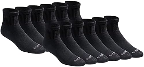 Dickies Men's Dri-Tech Moisture Control Quarter Socks Multi-Pack, Solid ...