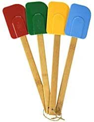 Amazon.com: Good Cook Set of 4 Silicone Spatulas with Bamboo Handles ...
