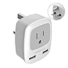 TESSAN UK Ireland Hong Kong Power Adapter, International Travel Plug ...