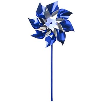 Amazon.com : In the Breeze 2762 Blue & Silver Mylar Pinwheel Spinners ...