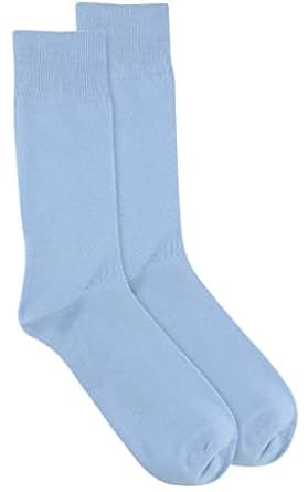 1 Pair of Antonio Ricci Solid Light BLUE Color Men's COTTON Dress SOCKS ...