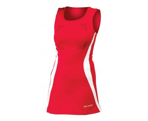 GILBERT Ladies Eclipse Netball Dress, Red/White, M: Amazon.co.uk ...