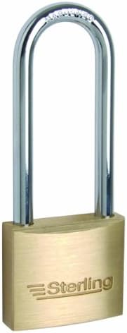 Sterling BPL242 40mm Double Locking Brass Padlock with Long Shackle ...