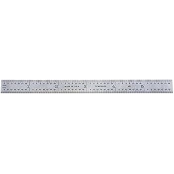 PEC Tools 401-012 12" 4R USA Flexible Steel Rule, reads 32nds, 64ths ...