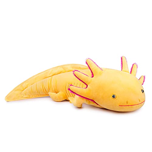 Large Axolotl Plush - Super Large Weighted Yellow Axolotl Stuffed ...