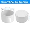 Piutouyar 10 Pcs 1" PVC Pipe End Cap Plug Adapter, White PVC Pipe End ...