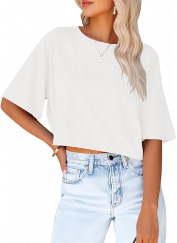 Ziztrends Women's Short Sleeve Cropped T-Shirts Cute Summer Crop Tops ...