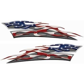 Amazon.com: Weston Signs Reflective American Flag Motorcycle Gas Tank ...