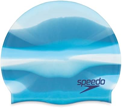 سعر Speedo Unisex-Adult Swim Cap Silicone Elastomeric, Blended Stripe ...