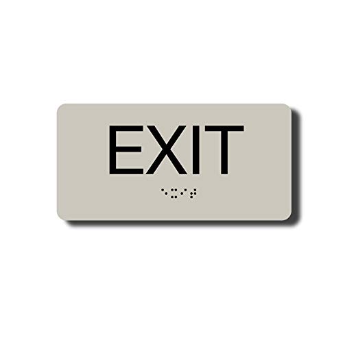 ADA Compliant Exit Sign With Braille (6" X 3" Putty) on Galleon Philippines