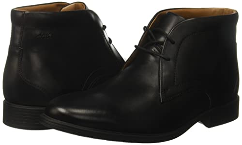 Men's Clarks Whiddon Mid Boots Black Leather - Size 9.5 US for sale ...